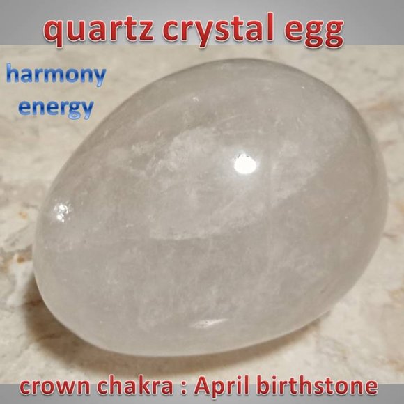 Other | Crystal Egg Clear Quartz Chakra April Birthstone Energy 2 ...